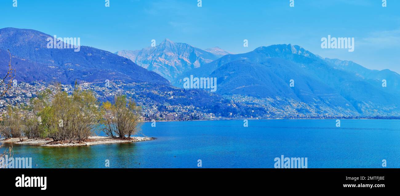 Panorama of Lake Maggiore from the Parco della Pace park, Locarno ...