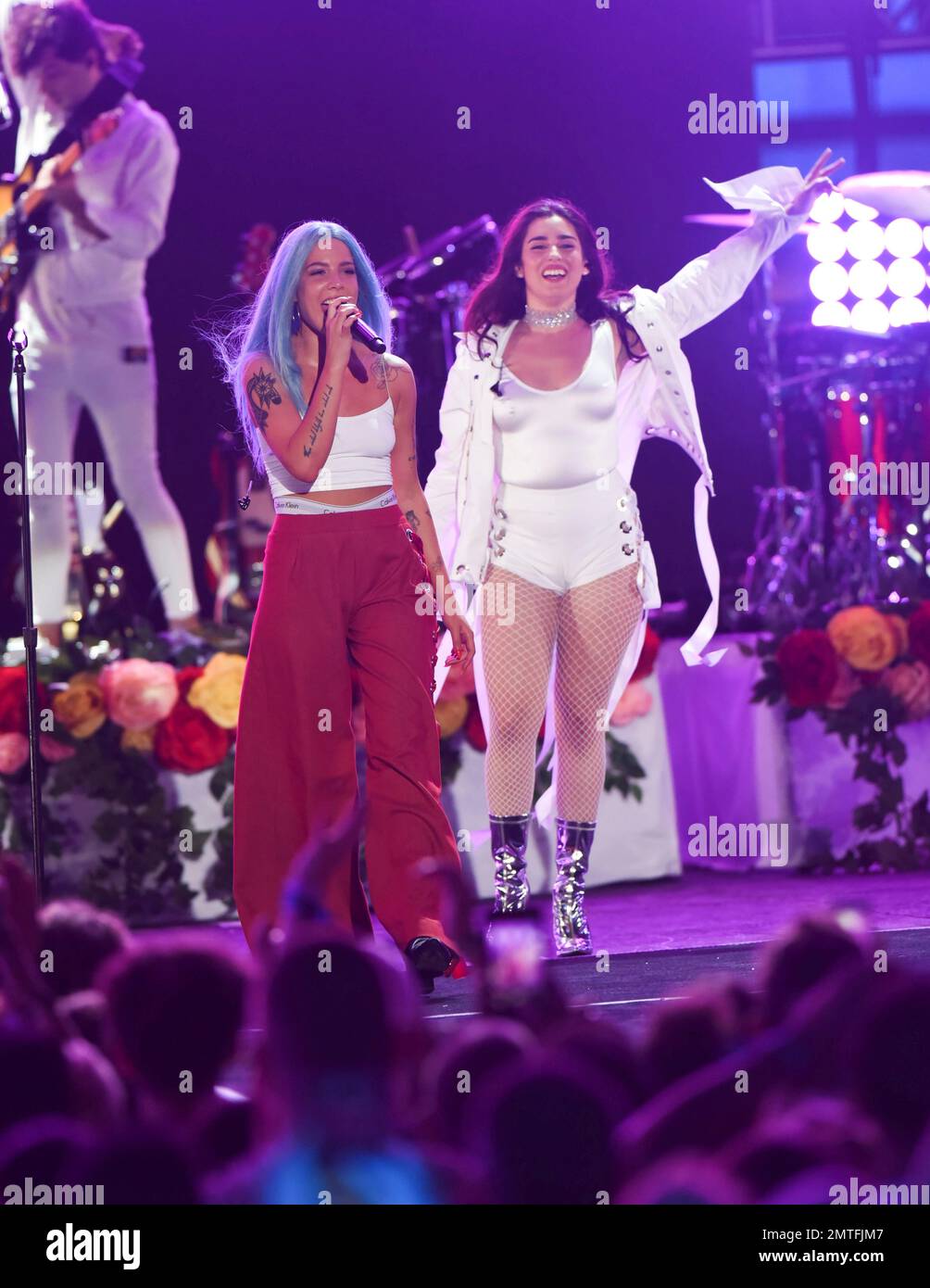 Halsey, left, and Lauren Jauregui perform at the iHeartRadio Summer ...