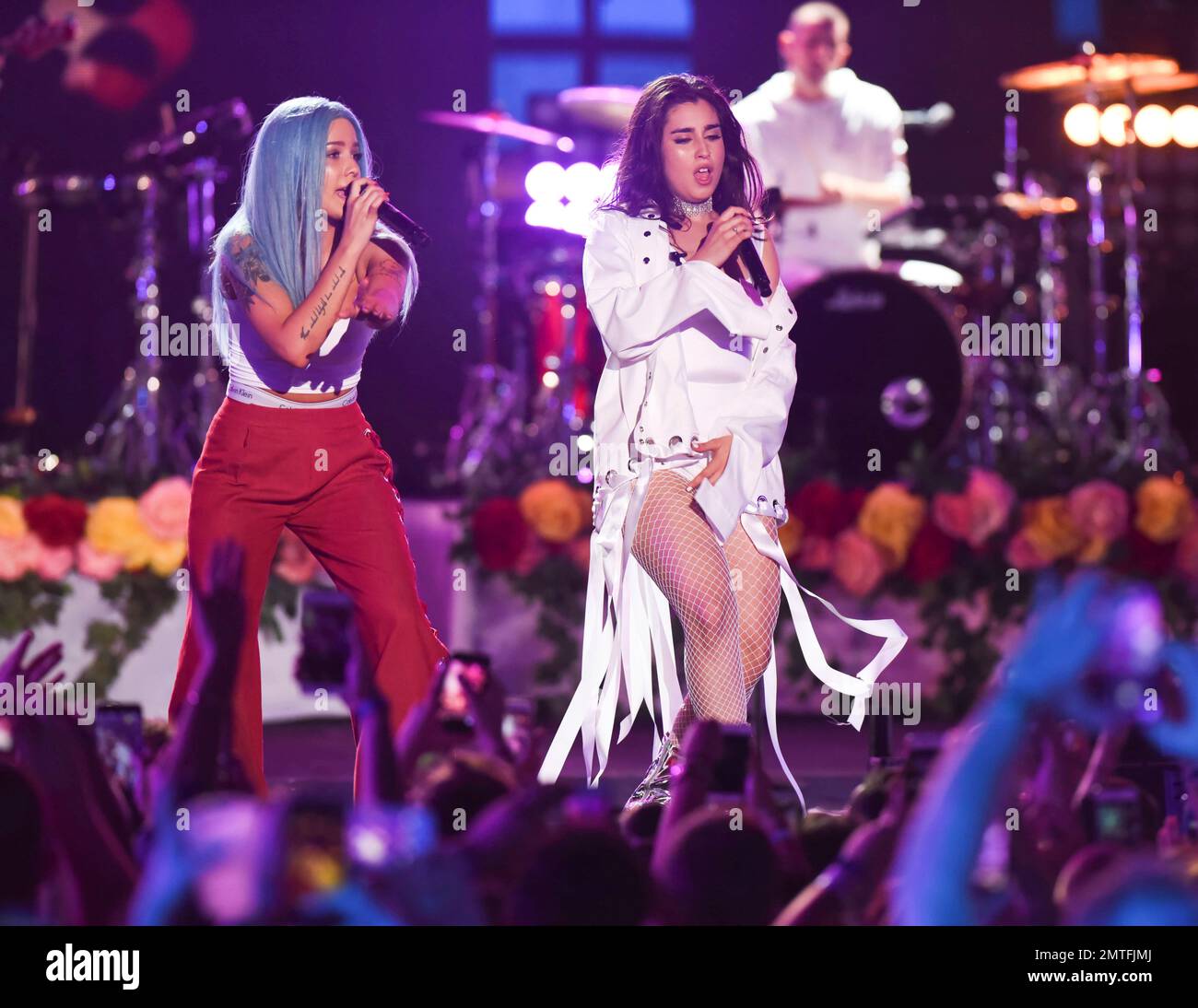Halsey, left, and Lauren Jauregui perform at the iHeartRadio Summer ...