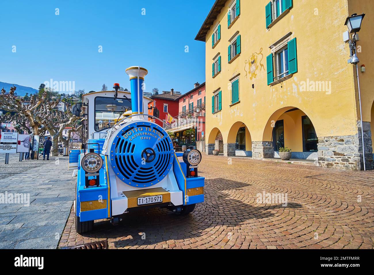 The tourist train ride down the lakeside Piazza Giuseppe Motta is one ...