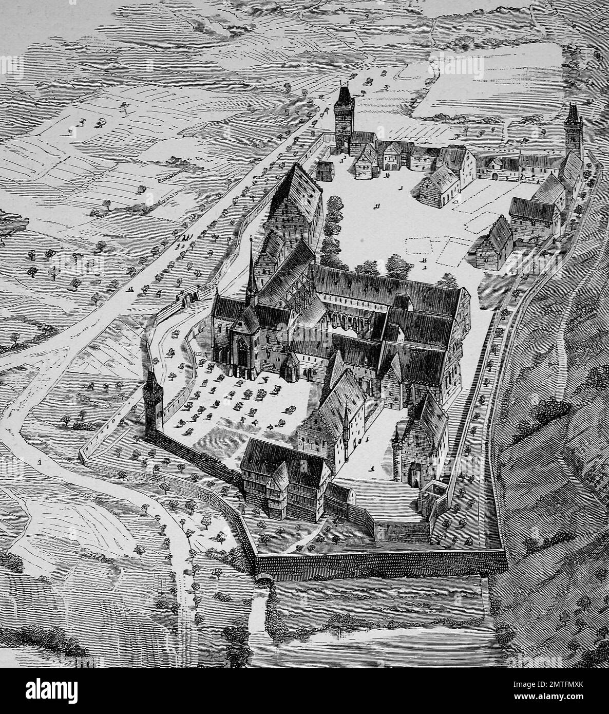 Cistercian monastery of Maulbronn, in the Middle Ages, Germany ...