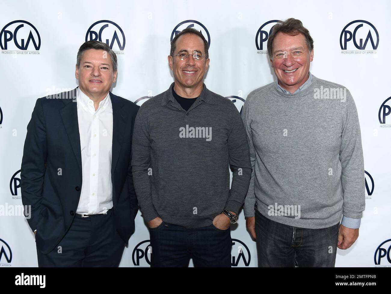 Ted Sarandos, Jerry Seinfeld and PGA President Gary Lucchessi attend ...