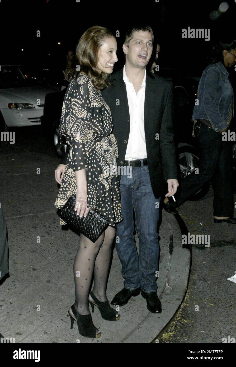 Rob Thomas leaves the Waverly Inn and stop to say hi to a friendly dog ...