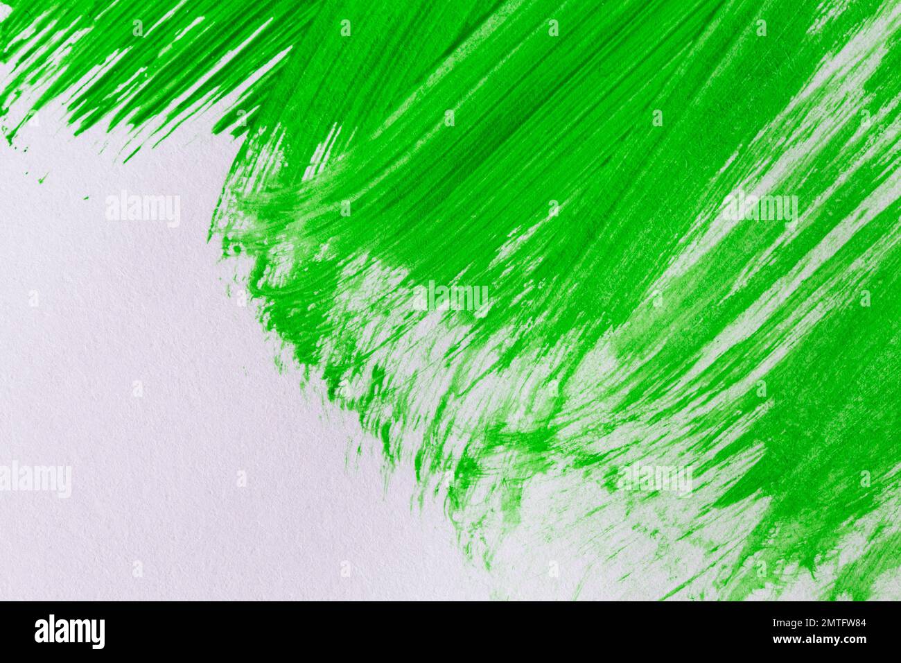 acrylic green paint texture background hand made brush on paper Stock ...
