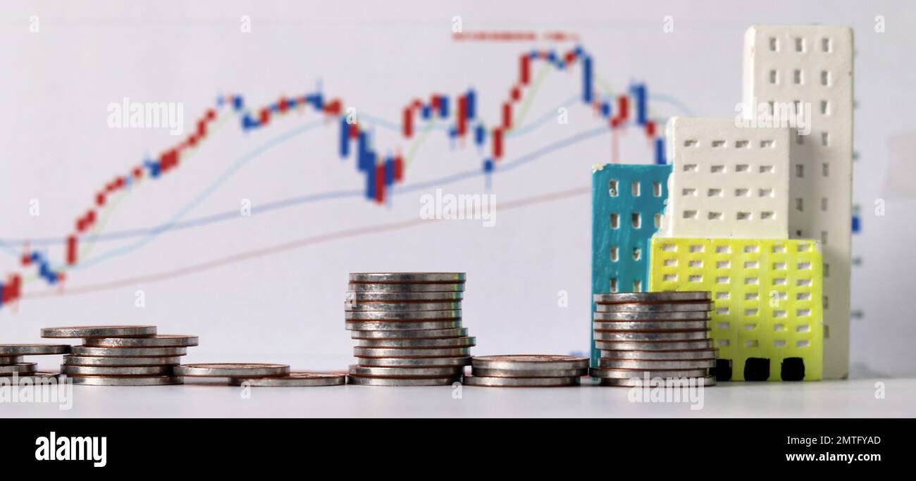 The concept of money management. Business concept with miniature ...