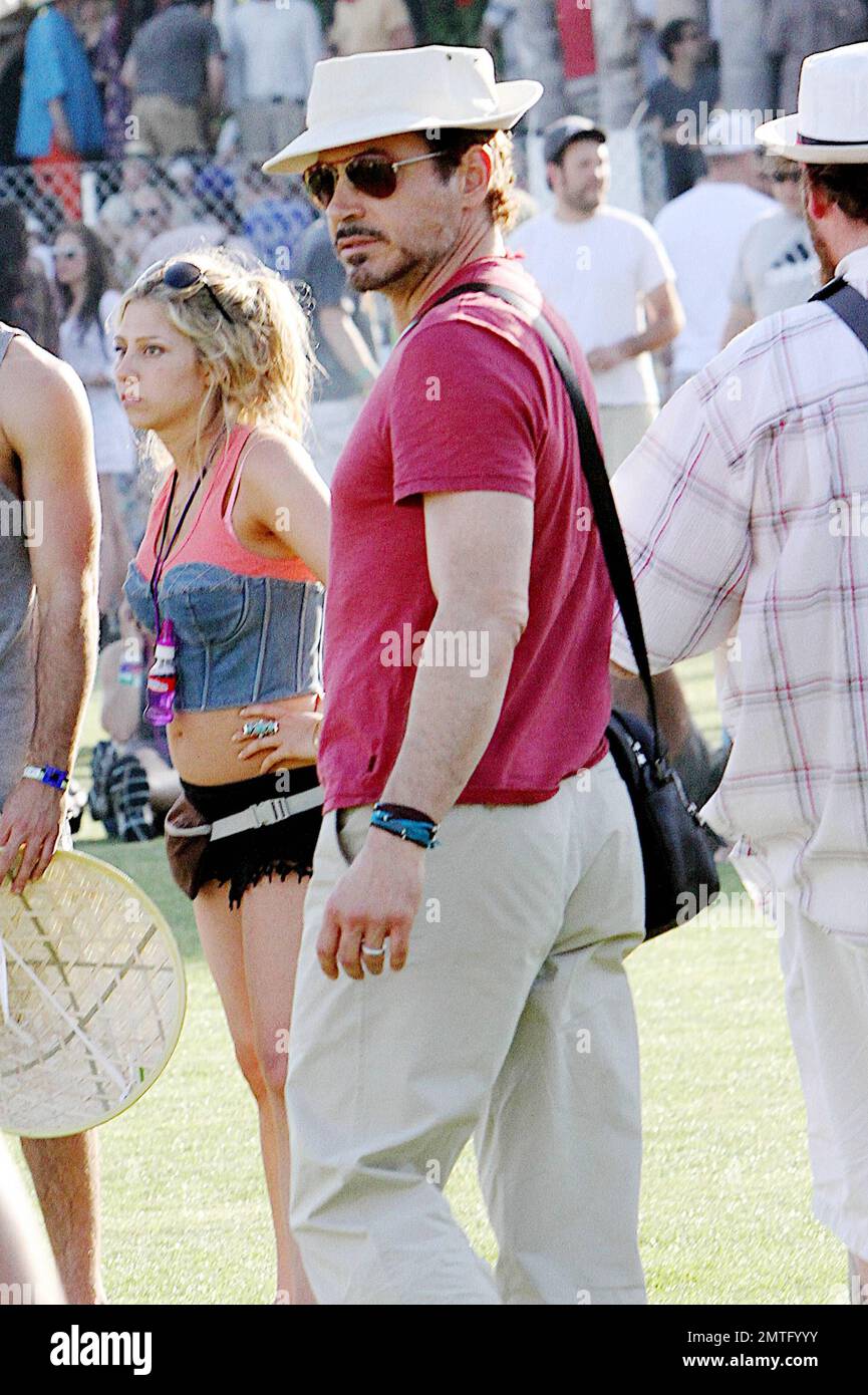 Robert Downey Jr. wears a flipped up hat on day one of Coachella Music ...