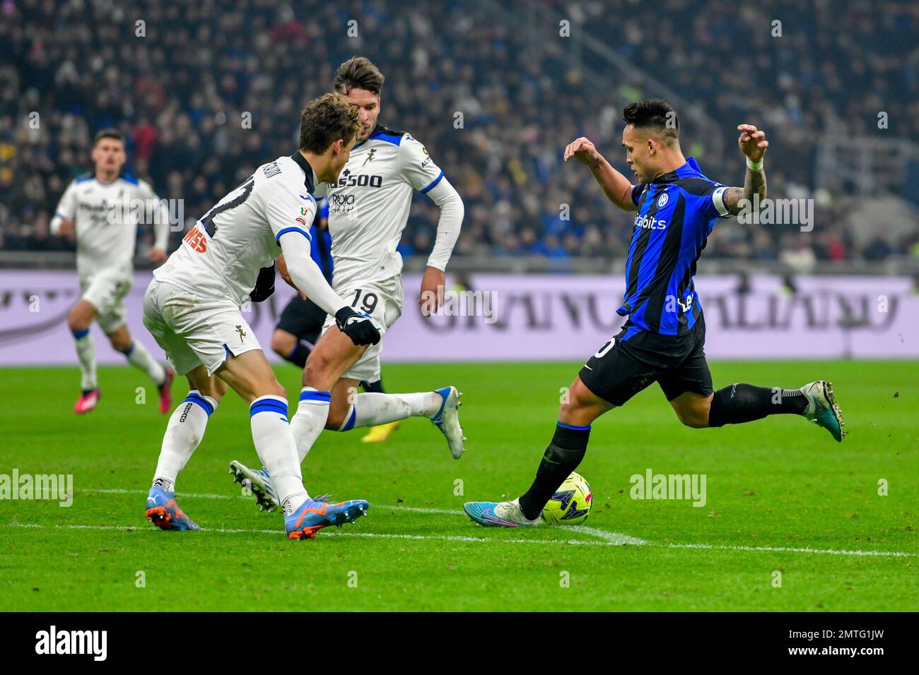 Milano, Italy. 31st Jan, 2023. Lautaro Martinez (10) of Inter and ...