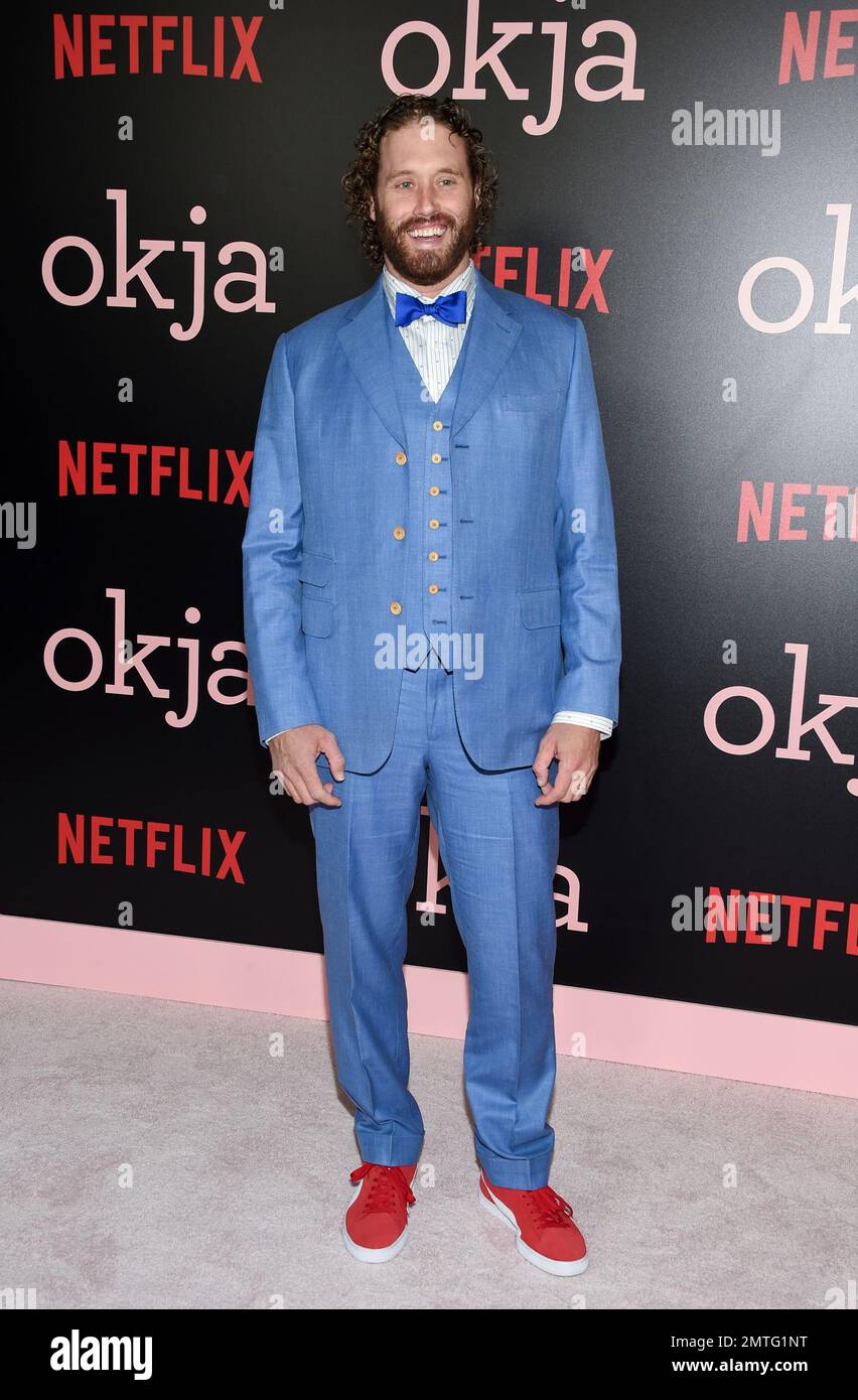 Actor T.J. Miller attends the premiere of Netflix's "Okja" at AMC Loews ...