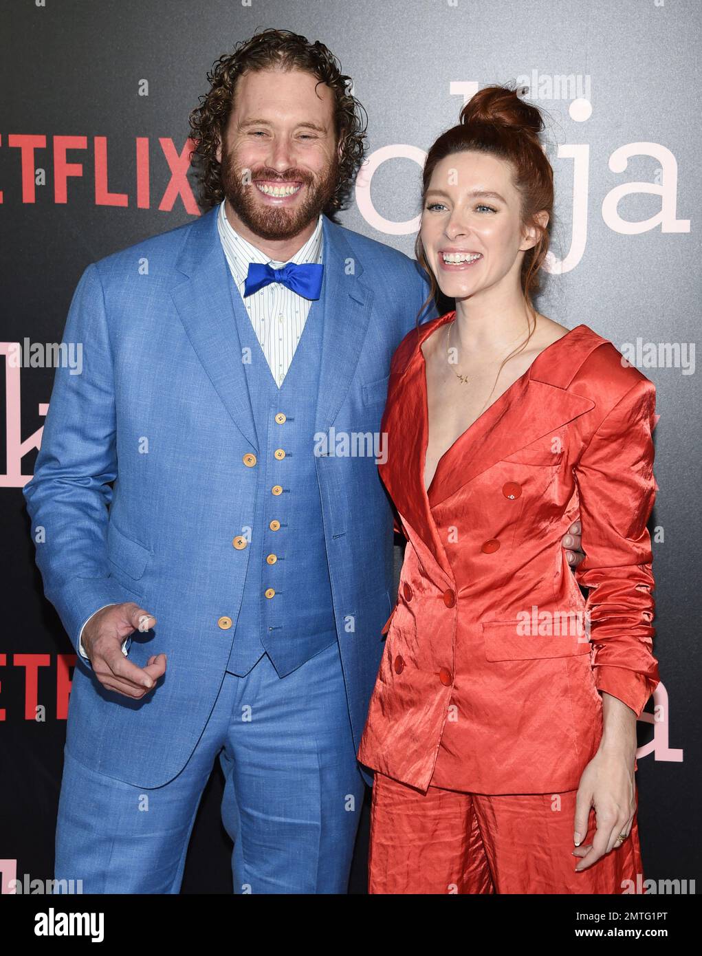 Actor T.J. Miller, left, and Kate Miller attend the premiere of Netflix ...