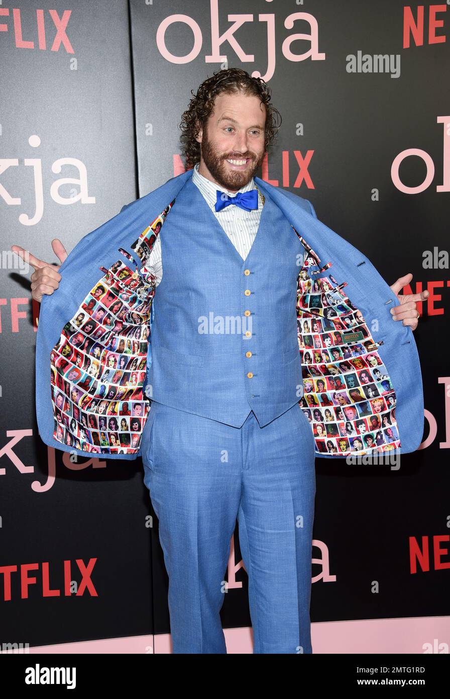 Actor T.J. Miller attends the premiere of Netflix's "Okja" at AMC Loews ...