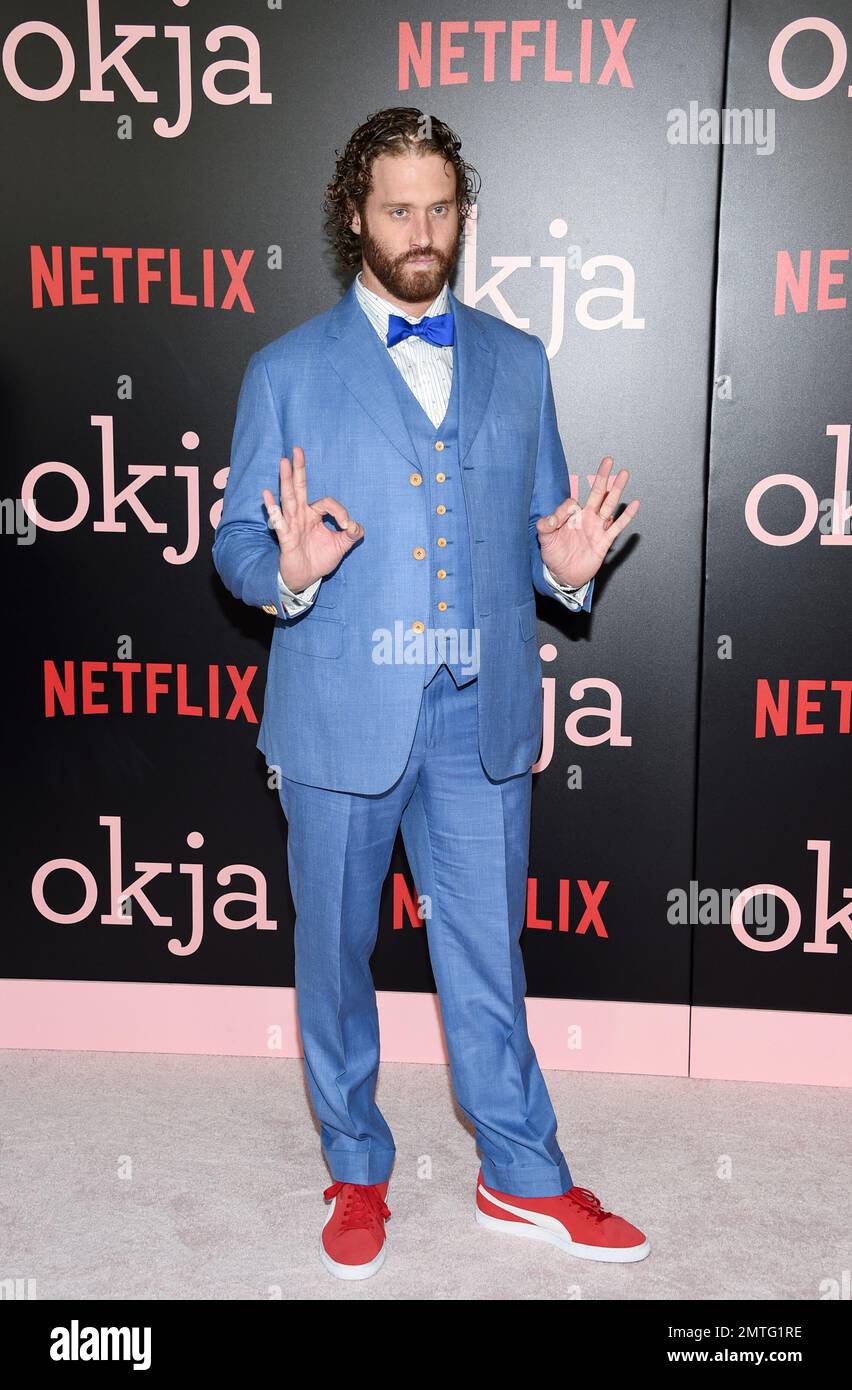 Actor T.J. Miller attends the premiere of Netflix's "Okja" at AMC Loews ...