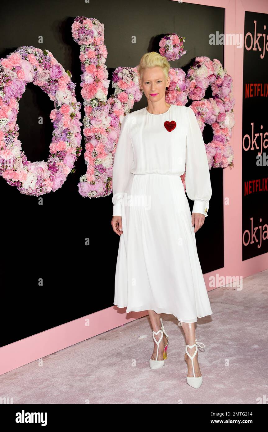Actress Tilda Swinton attends the premiere of Netflix's "Okja" at AMC ...