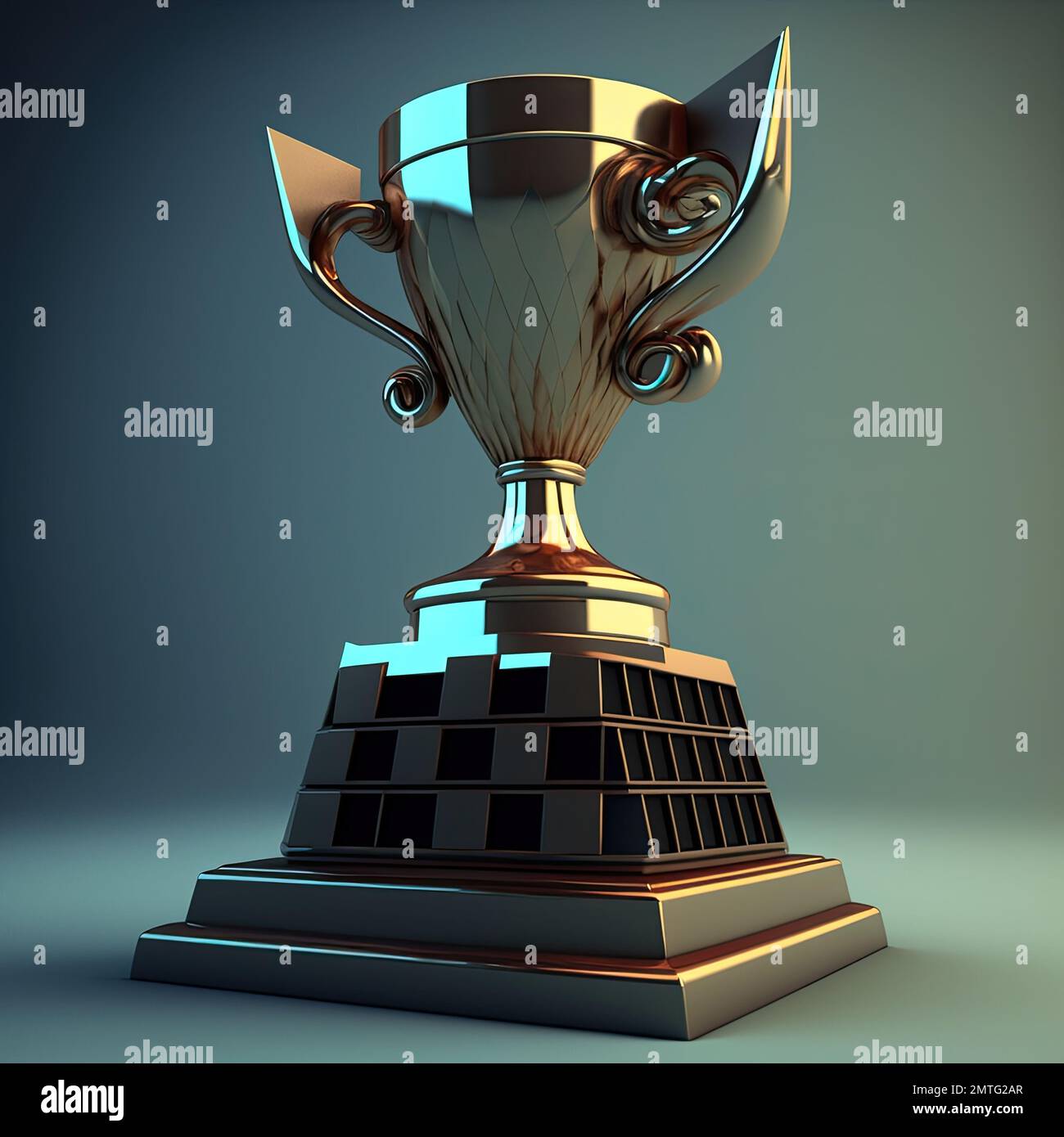 ai generated winning trophy full length on simple background, champion ...