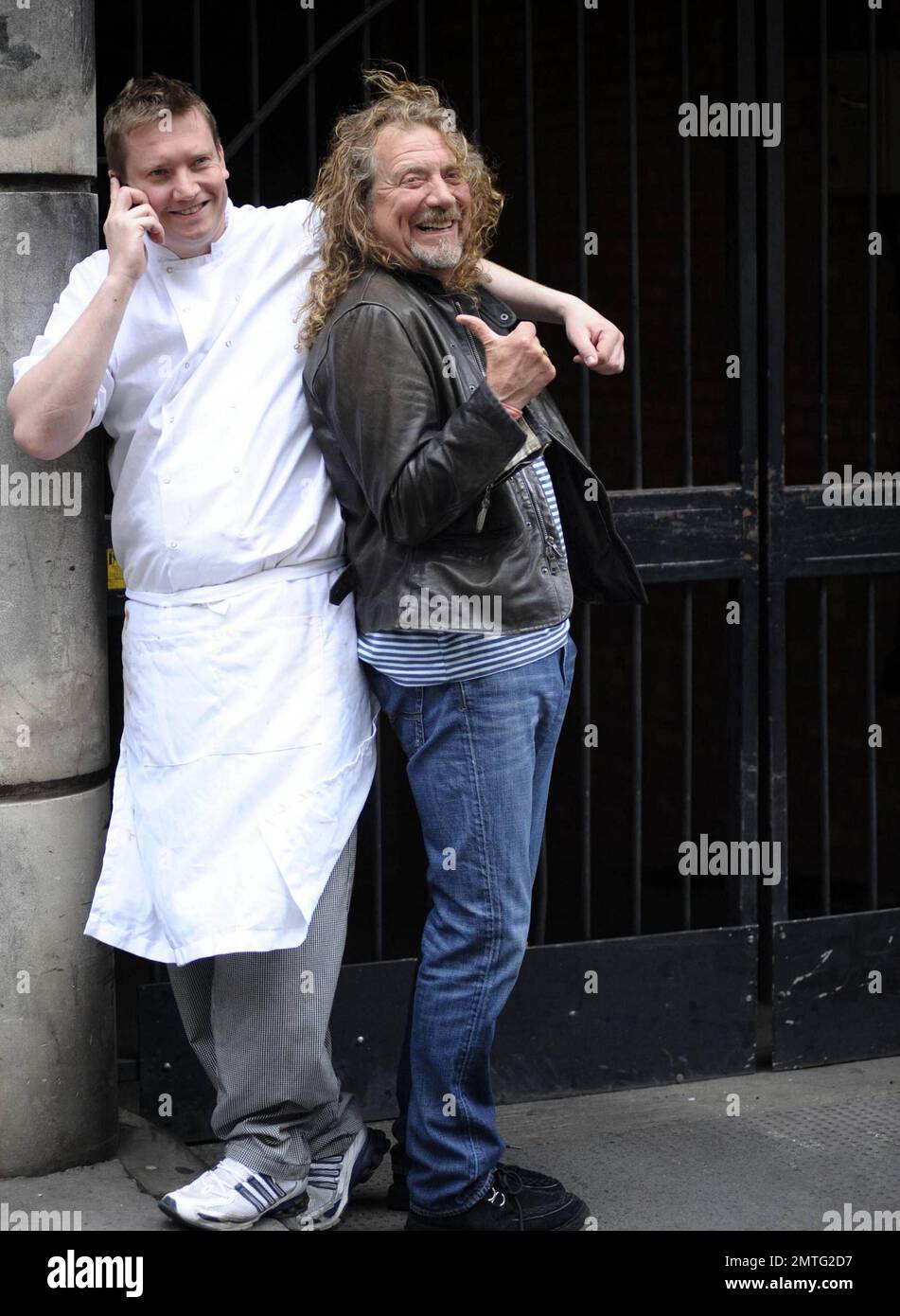 Rock legend and Led Zeppelin frontman Robert Plant has a laugh with a ...