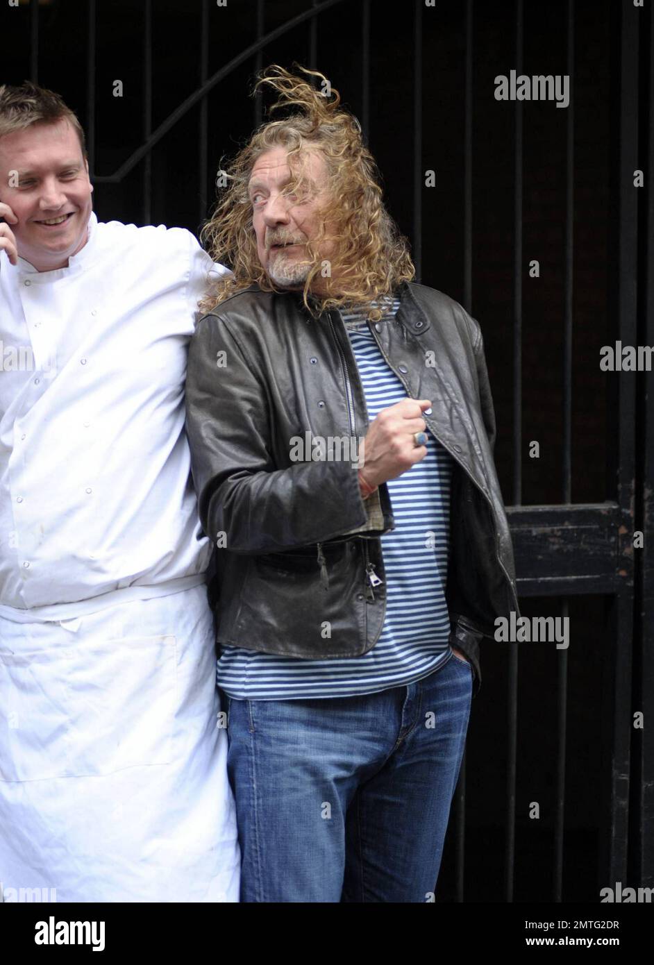 Rock legend and Led Zeppelin frontman Robert Plant has a laugh with a ...