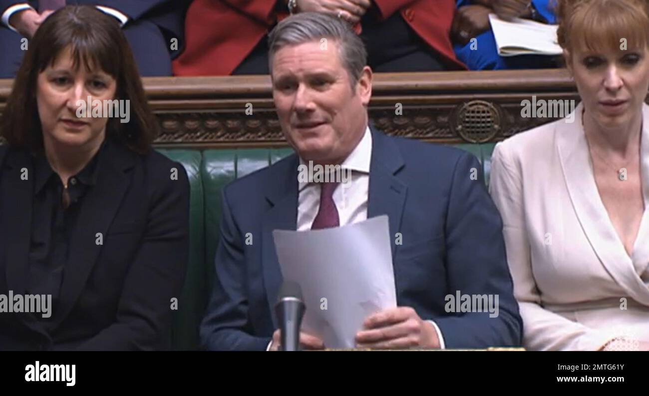 Shadow Chancellor Rachel Reeves (left), Labour leader Keir Starmer and ...