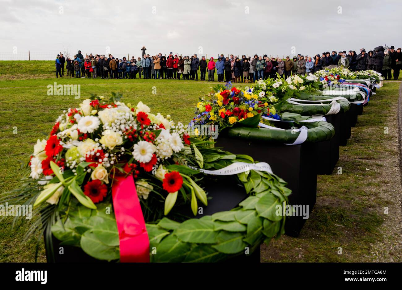 OUWERKERK - Wreaths are ready prior to the commemoration at the ...
