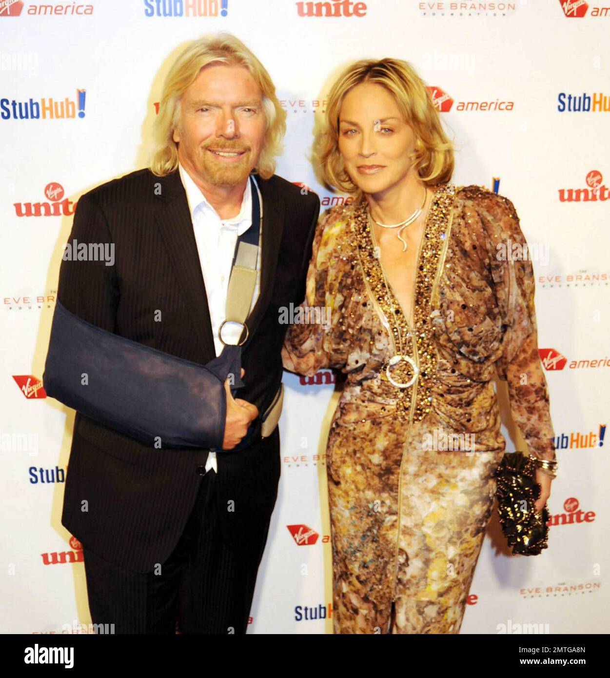 - Sir Richard Branson and Sharon Stone at the Rock The Kasbah Gala to ...