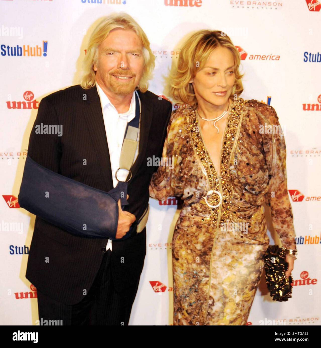 - Sir Richard Branson and Sharon Stone at the Rock The Kasbah Gala to ...