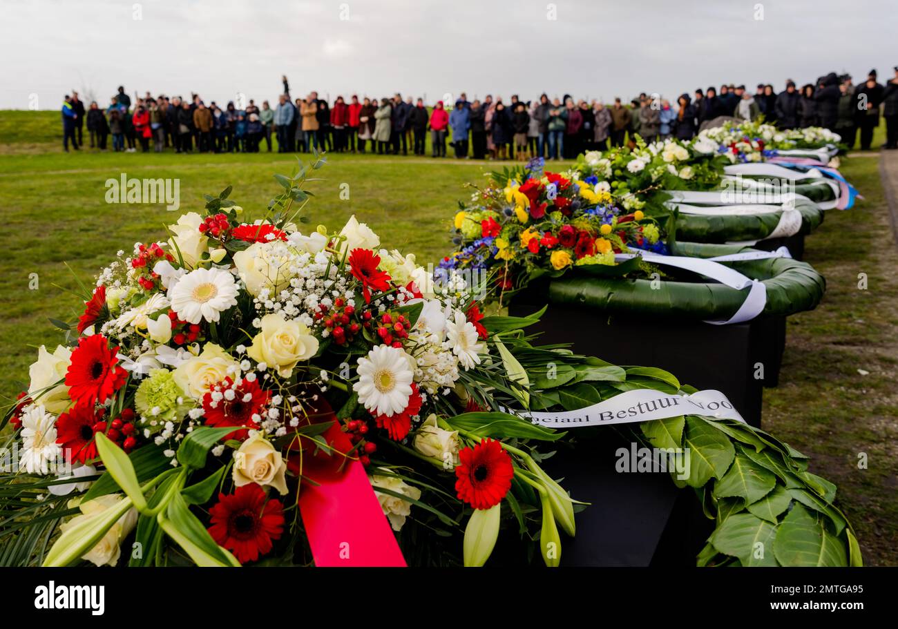 OUWERKERK - Wreaths are ready prior to the commemoration at the ...
