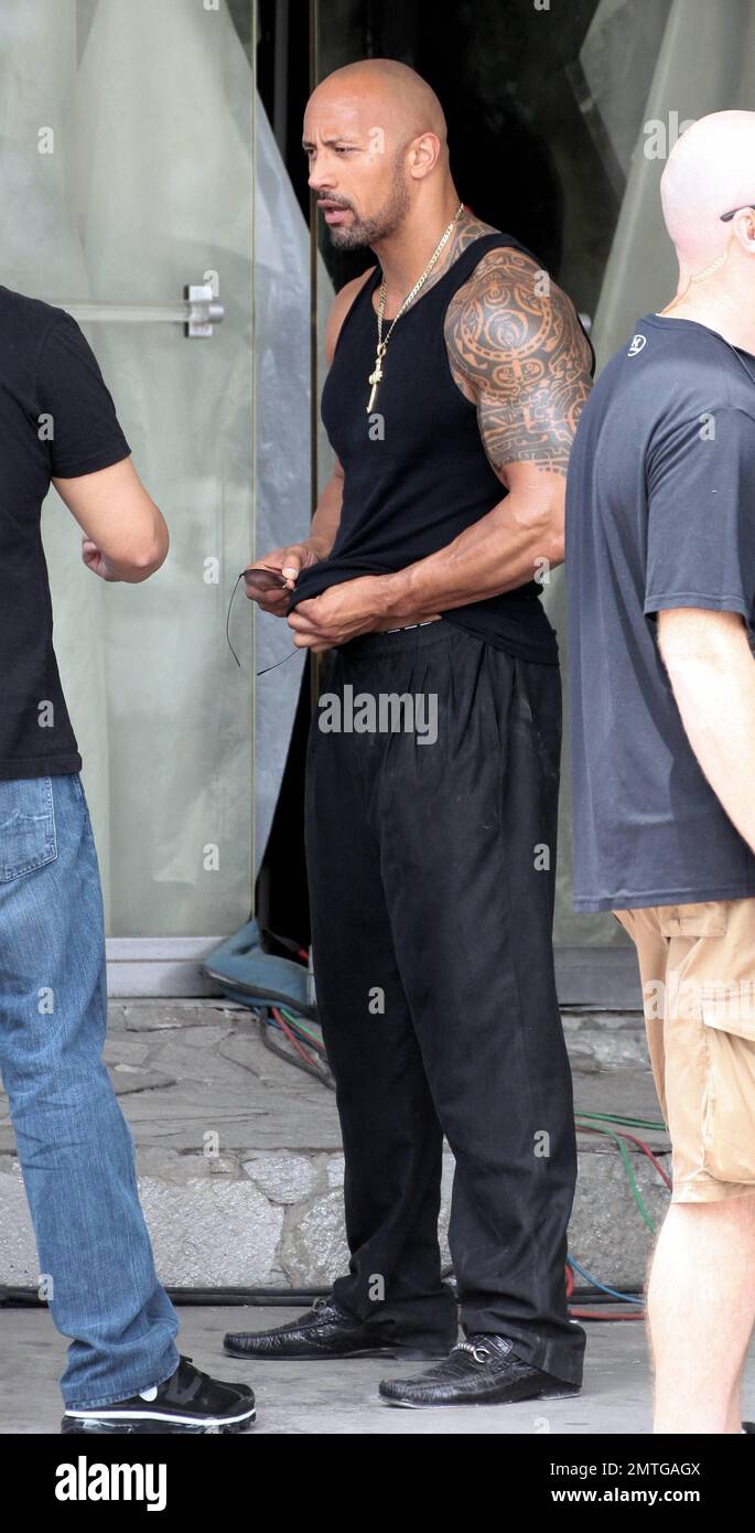 The Rock and Mark Wahlberg were seen on set filming scenes for their ...