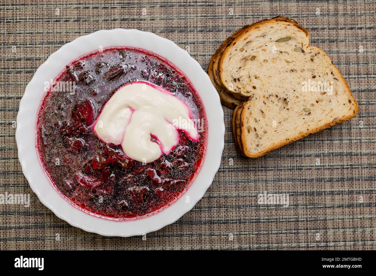 Borscht - sour soup common in Eastern Europe - made with red beetroots ...