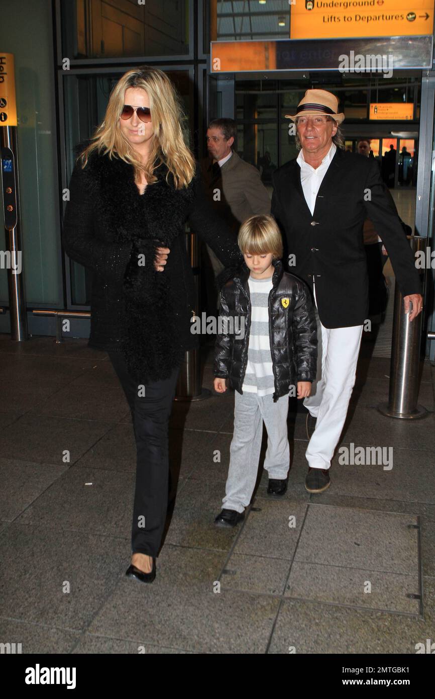 Rod Stewart, Penny Lancaster and sons Aiden and Alistair arrive at ...