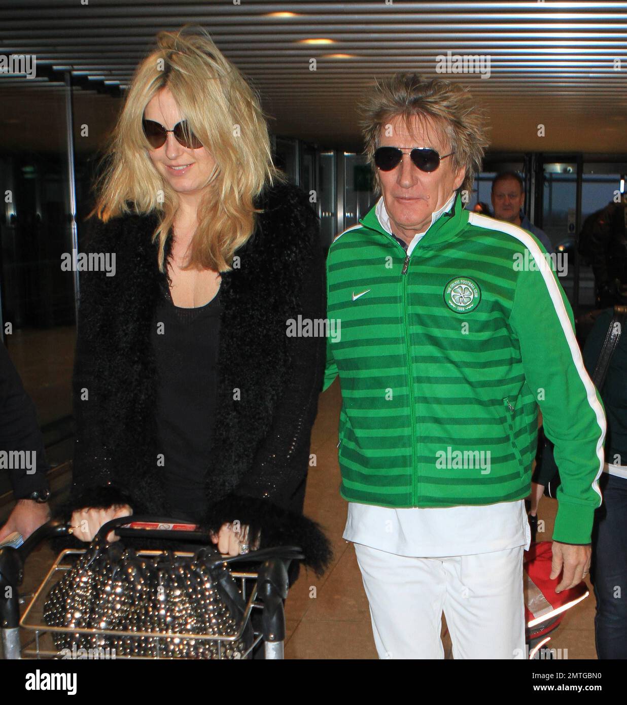 Rocker Rod Stewart, wife Penny Lancaster and their two children ...