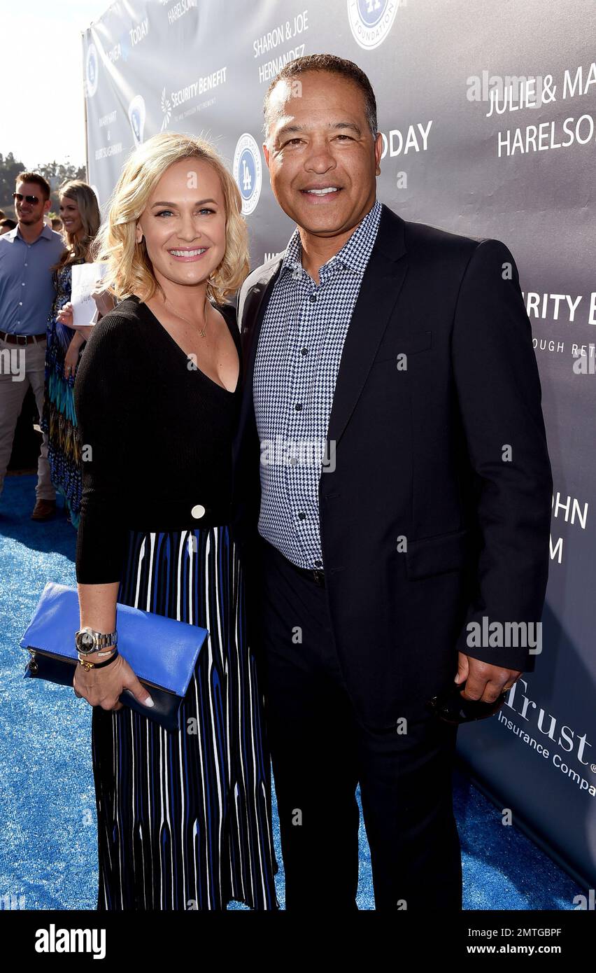 Tricia Roberts, left, and Dave Roberts arrive at the Los Angeles ...