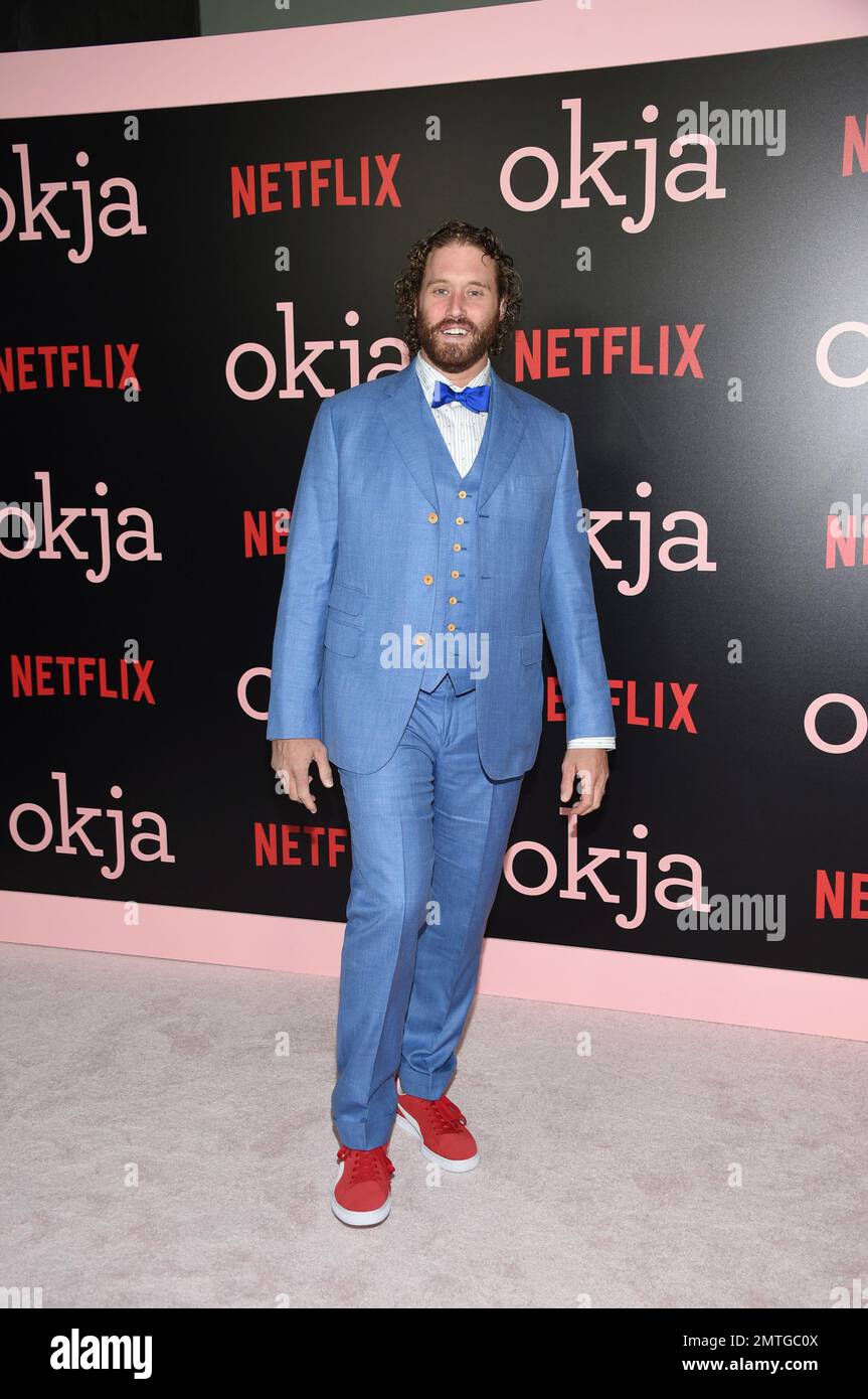Actor T.J. Miller attends the premiere of Netflix's "Okja" at AMC Loews ...