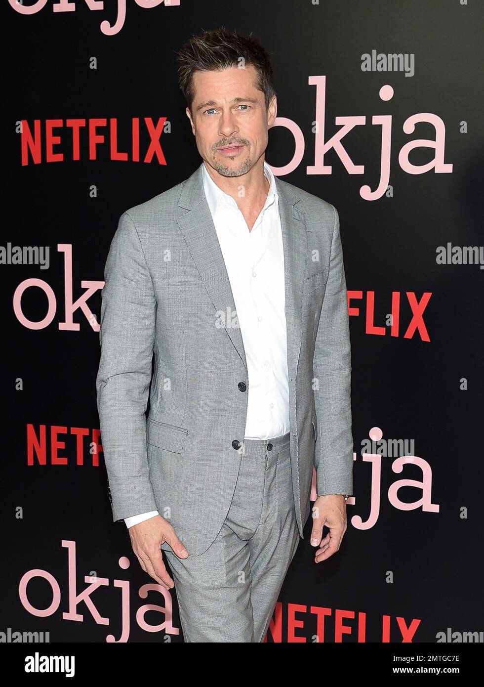Executive producer Brad Pitt attends the premiere of Netflix's "Okja ...