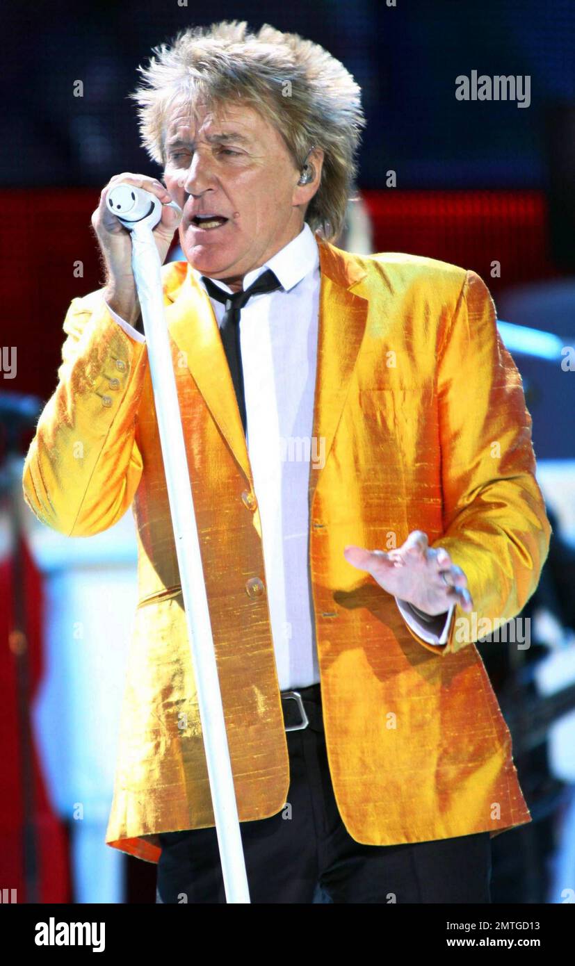 Legendary rocker Rod Stewart performs live at the O2 Arena in London ...