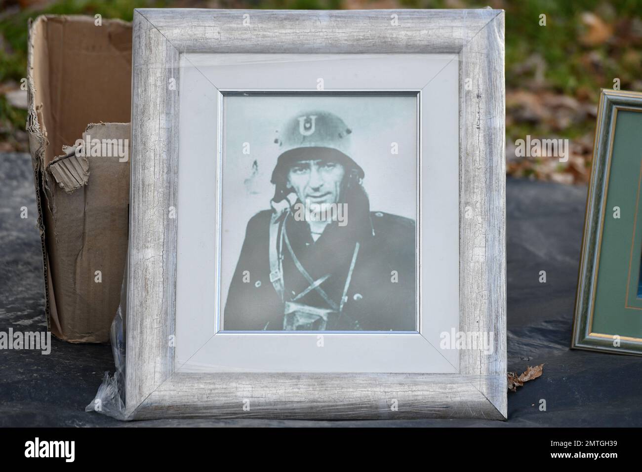 Old photo can be seen at the traditional fair in Cakovec, Croatia on ...