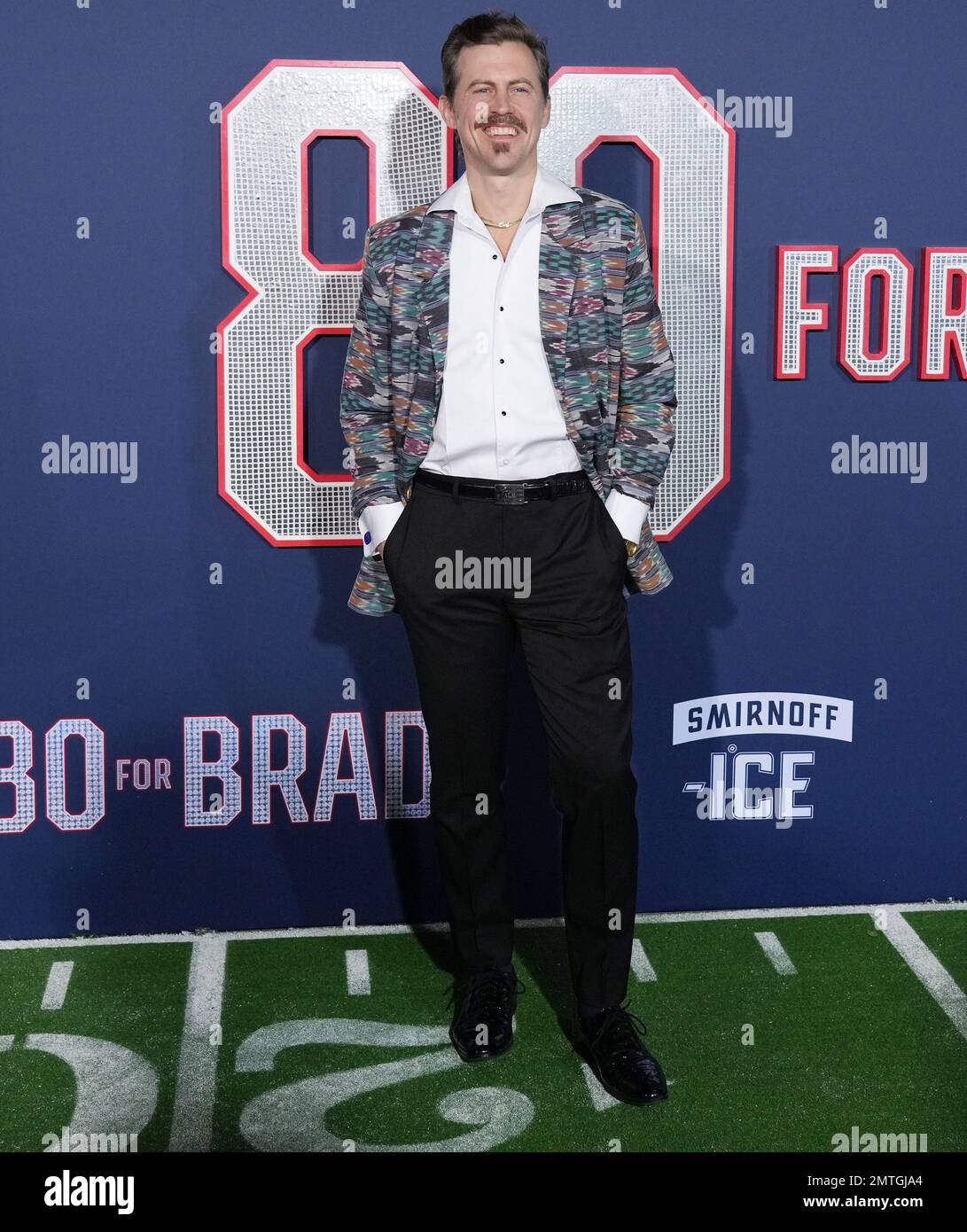 Alex Moffat arrives at the 80 FOR BRADY Los Angeles Premiere held at ...