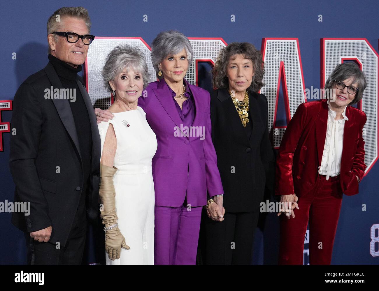 (L-R) Harry Hamlin, Rita Moreno, Jane Fonda, Lily Tomlin and Sally ...