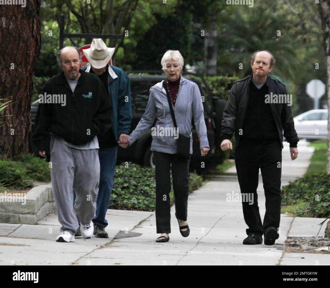 Exclusive!! Ron Howard takes a walk in Burbank with equally balding ...