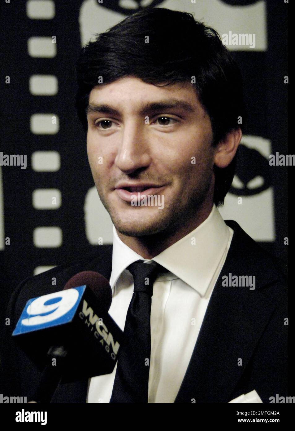 Olympic figure skating champion Evan Lysacek arrives at the Museum of ...