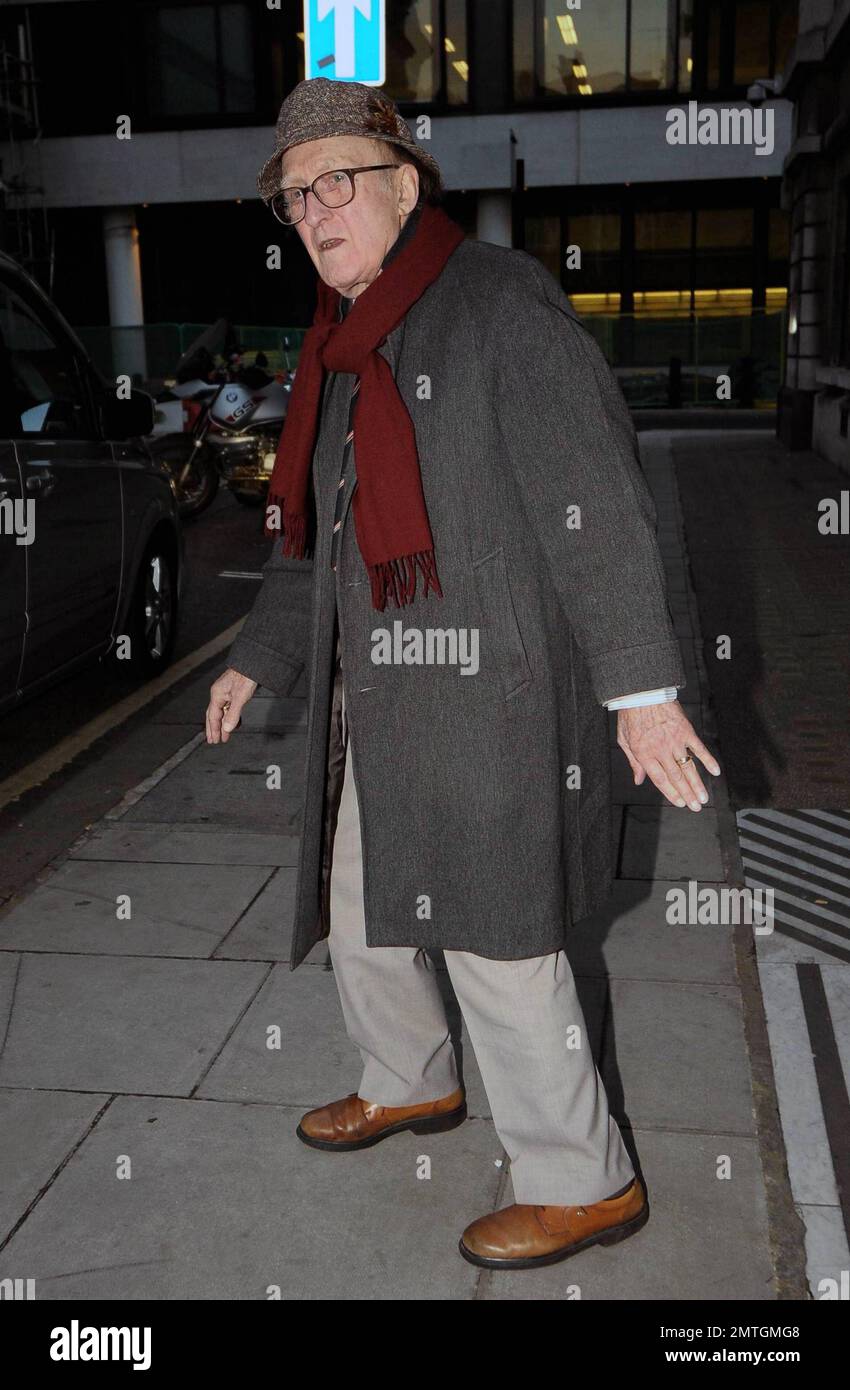 Ron Moody, 86, poses for photos outside BBC Radio 2. Moody was the ...