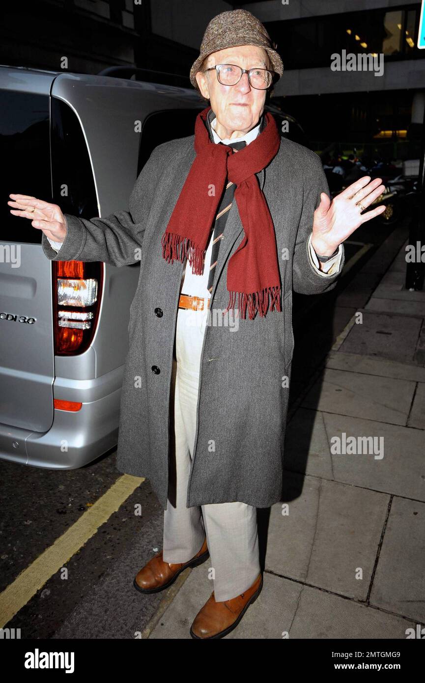 Ron Moody, 86, poses for photos outside BBC Radio 2. Moody was the ...