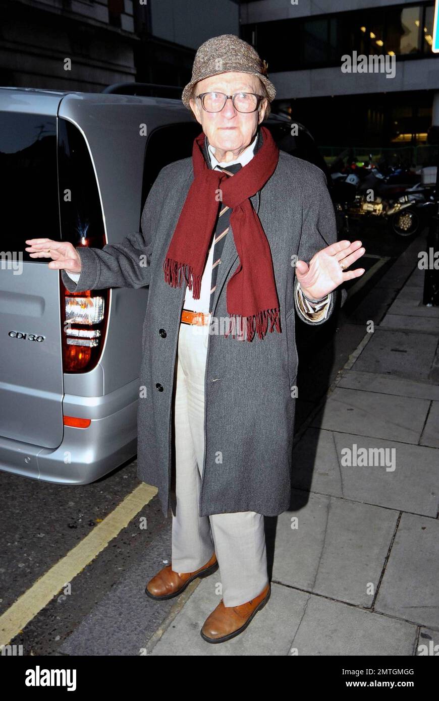 Ron Moody, 86, poses for photos outside BBC Radio 2. Moody was the ...
