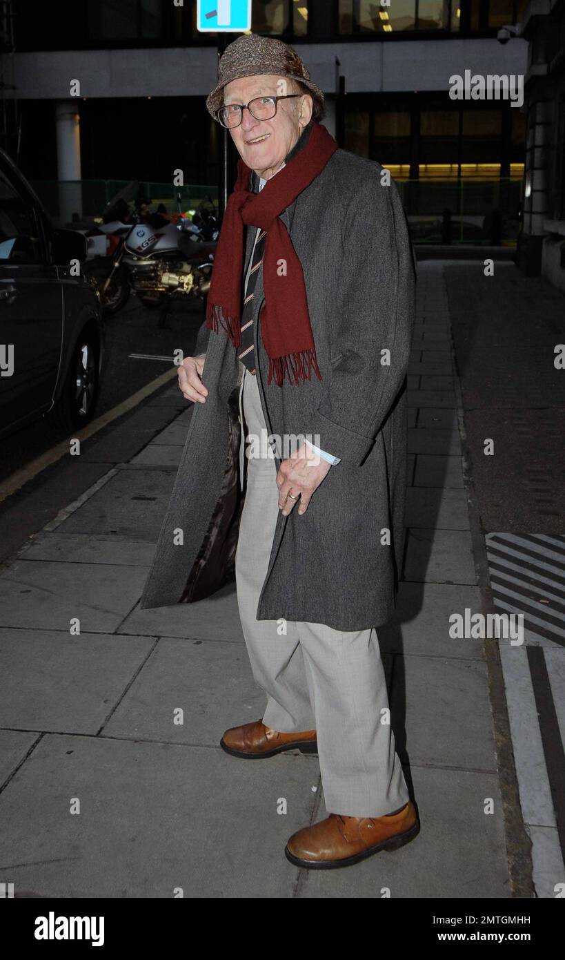 Ron Moody, 86, poses for photos outside BBC Radio 2. Moody was the ...