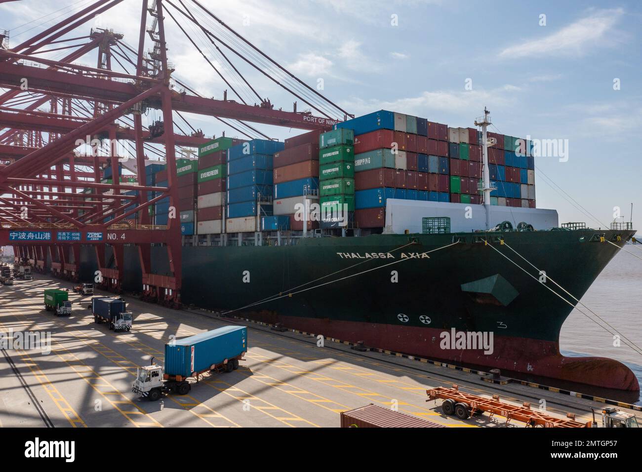 Ningbo. 31st Jan, 2023. This aerial photo taken on Jan. 31, 2023 shows ...