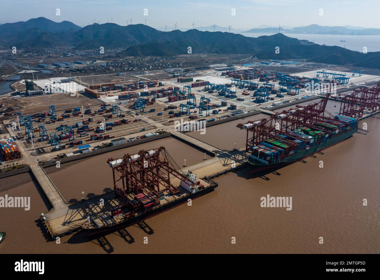 Ningbo. 31st Jan, 2023. This aerial photo taken on Jan. 31, 2023 shows ...