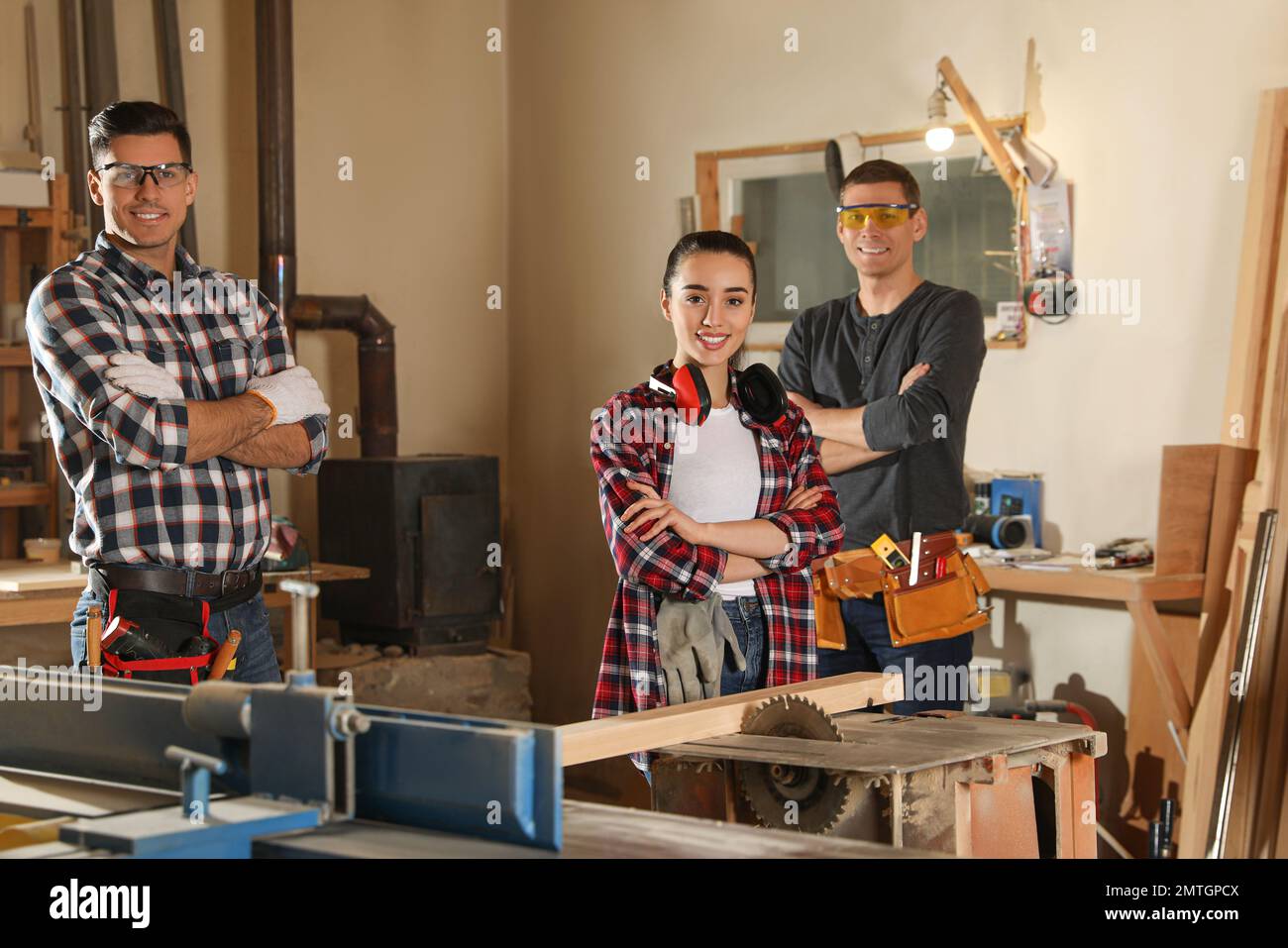Team professional carpenters in hi-res stock photography and images - Alamy
