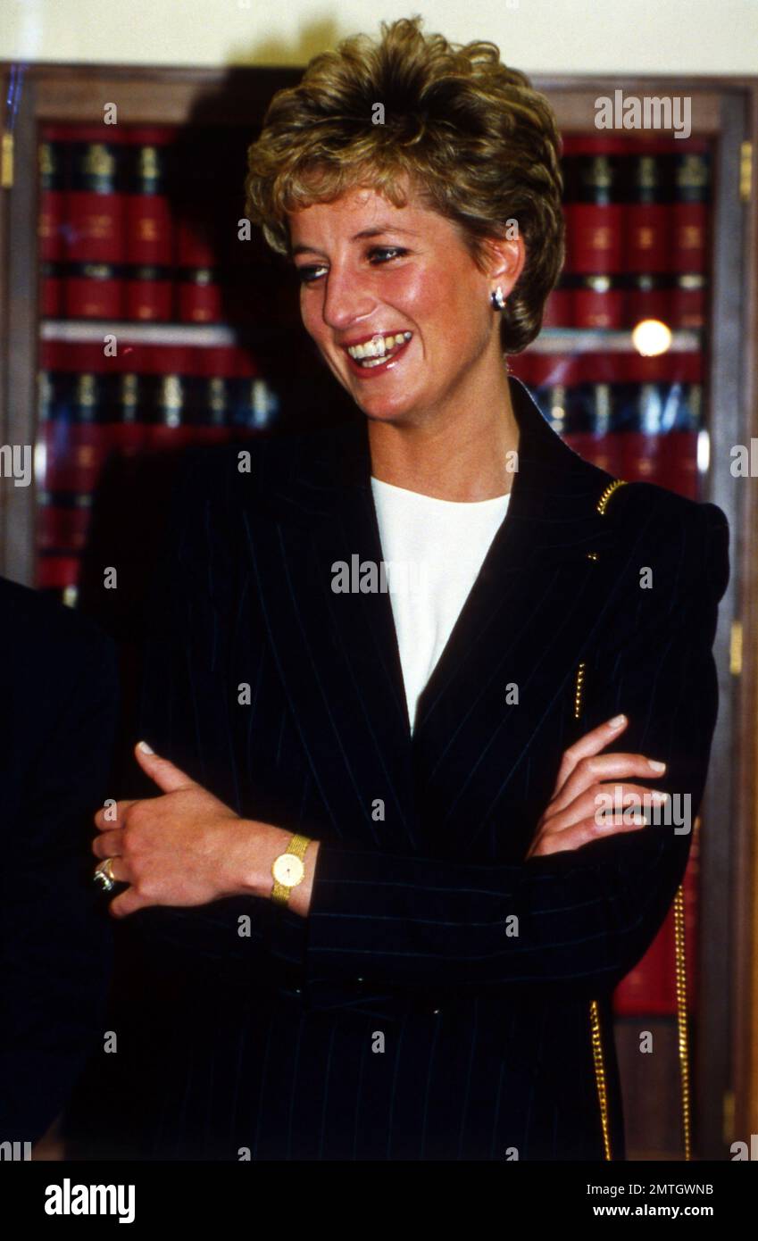 Princess Diana, the Princess of Wales, in a relaxed mood during her ...