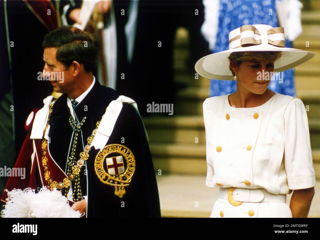 Britain's Prince Charles, the Prince of Wales, wearing the robes of the ...