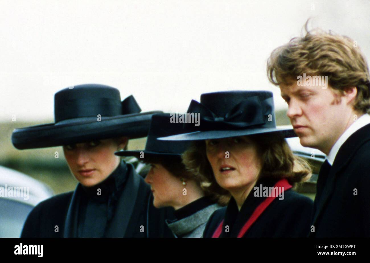 Princess Diana, the Princess of Wales, left, with her sisters Lady ...