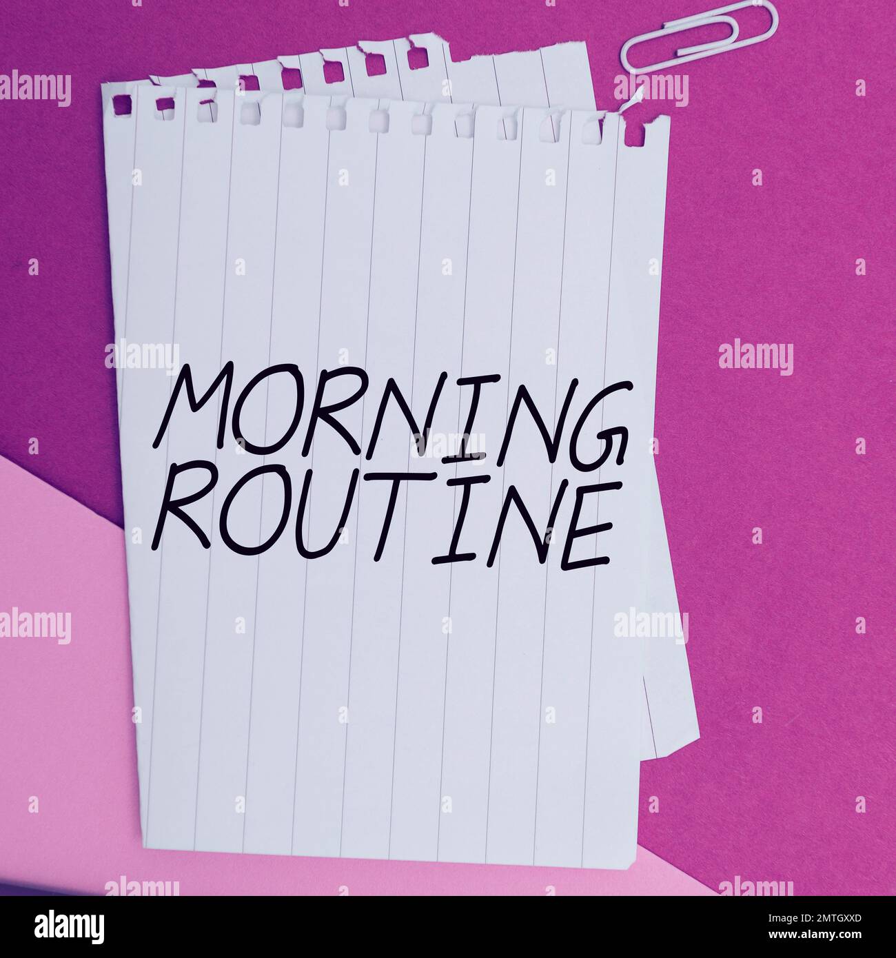 Conceptual display Morning Routine. Word Written on initiation of ...
