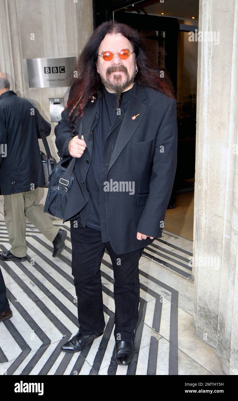 UK '70s singer/songwriter Roy Wood wears some psychedelic red glasses ...