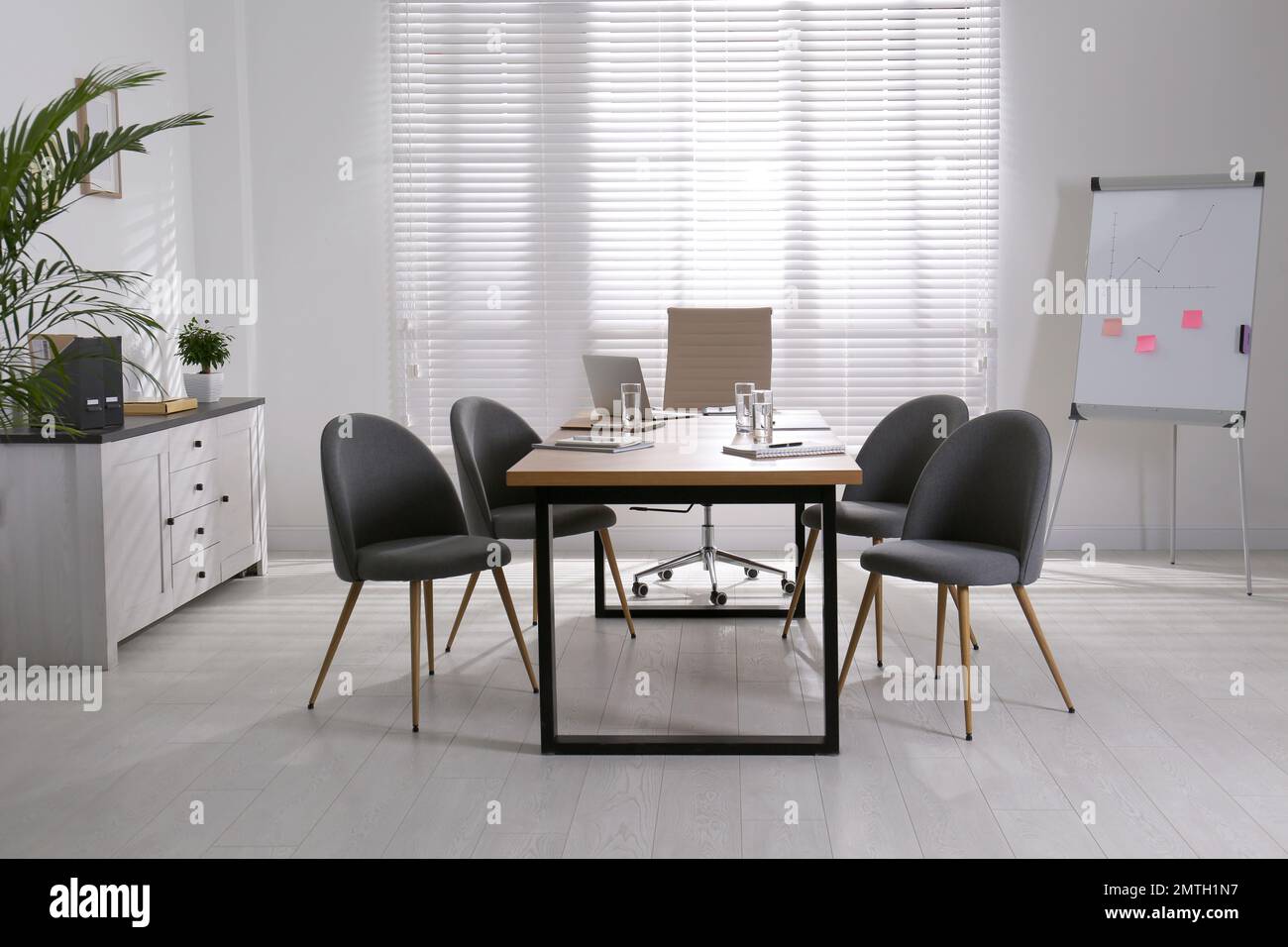 Conference room interior with modern office table Stock Photo - Alamy